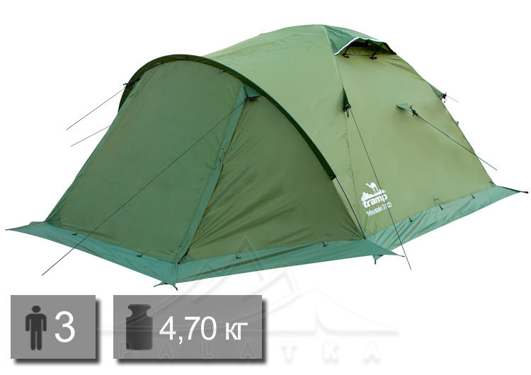 Намет Tramp UTRT-023 Mountain 3 V2 (Green), 3-місний | PALATKA