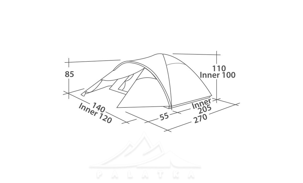 Намет Easy Camp Quasar 200 (Rustic Green), 2-місний | PALATKA